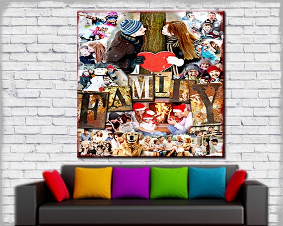 Custom Digital COLLAGE Art on Canvas mounted Stretched and | Etsy