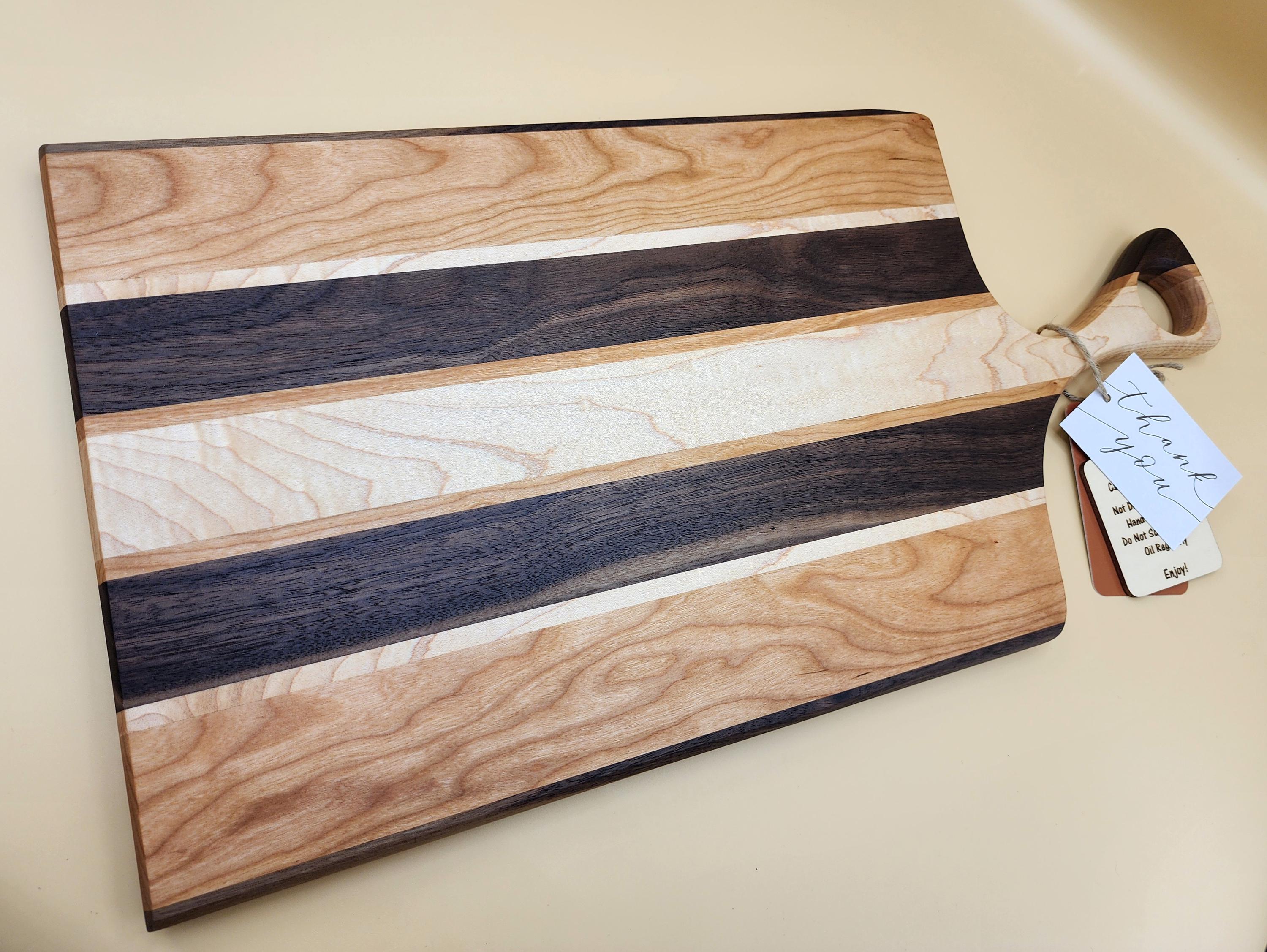 Handmade Wooden Charcuterie Board: Walnut, Cherry & Maple Rustic ...
