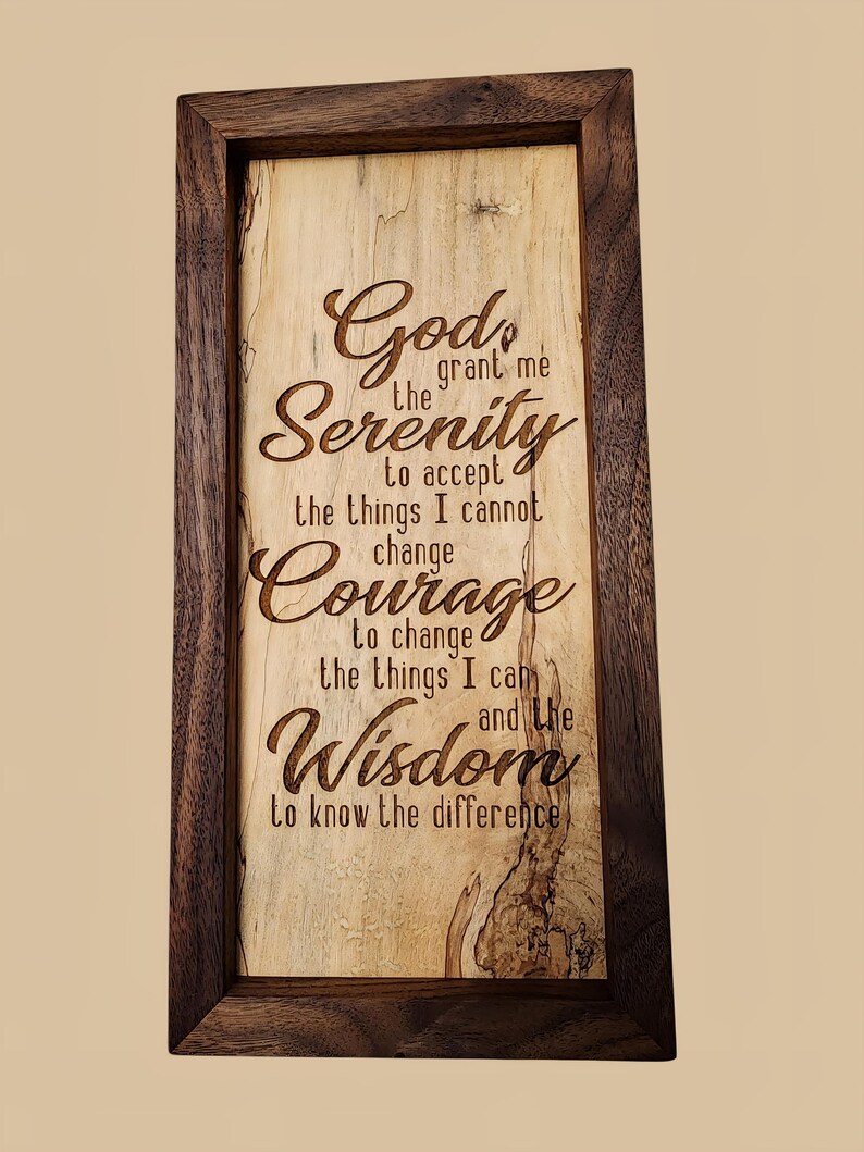 Serenity Prayer Wood Plaque | Rustic Inspirational Decor | Handcrafted ...
