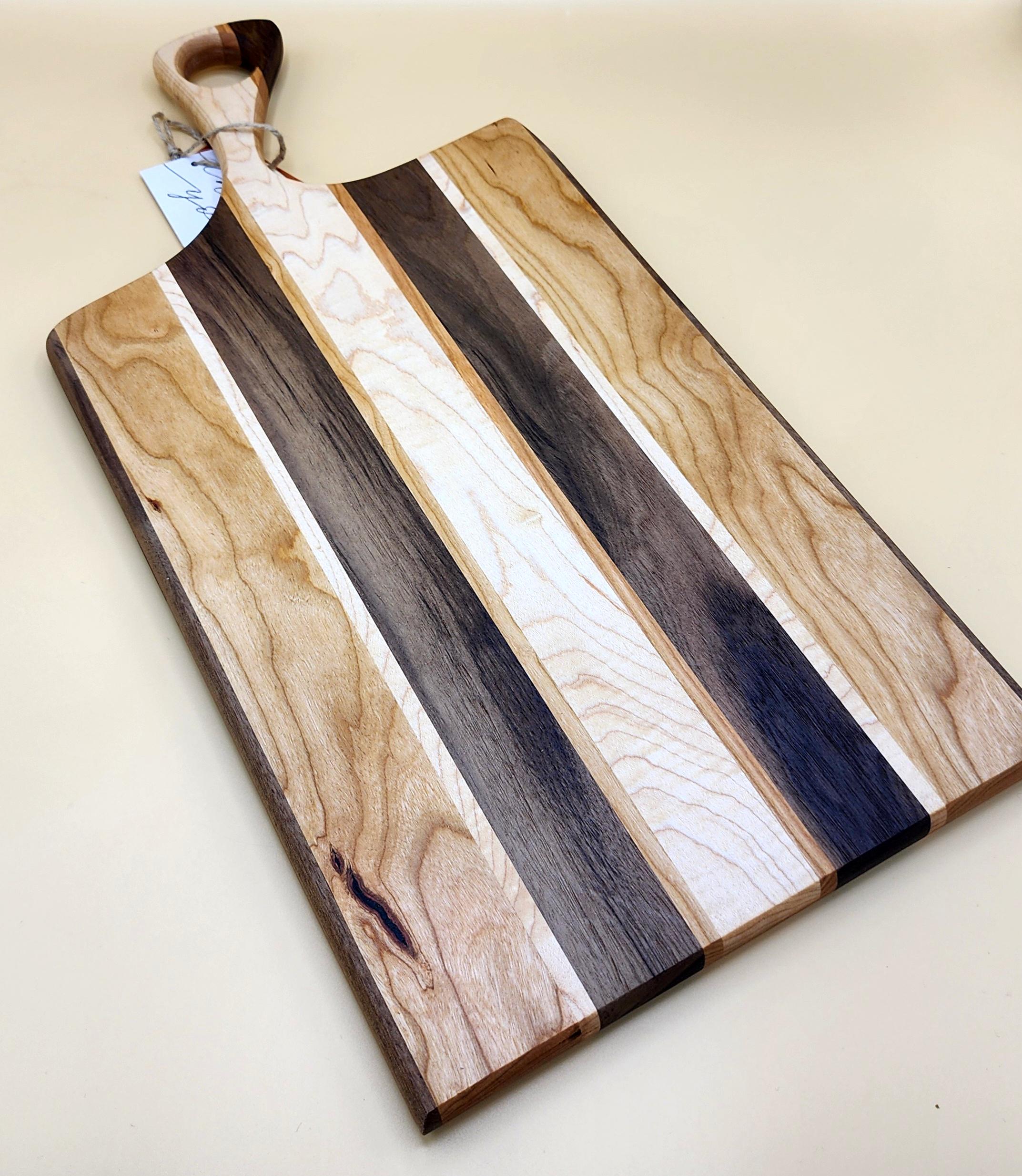 Handmade Wooden Charcuterie Board: Walnut, Cherry & Maple Rustic ...