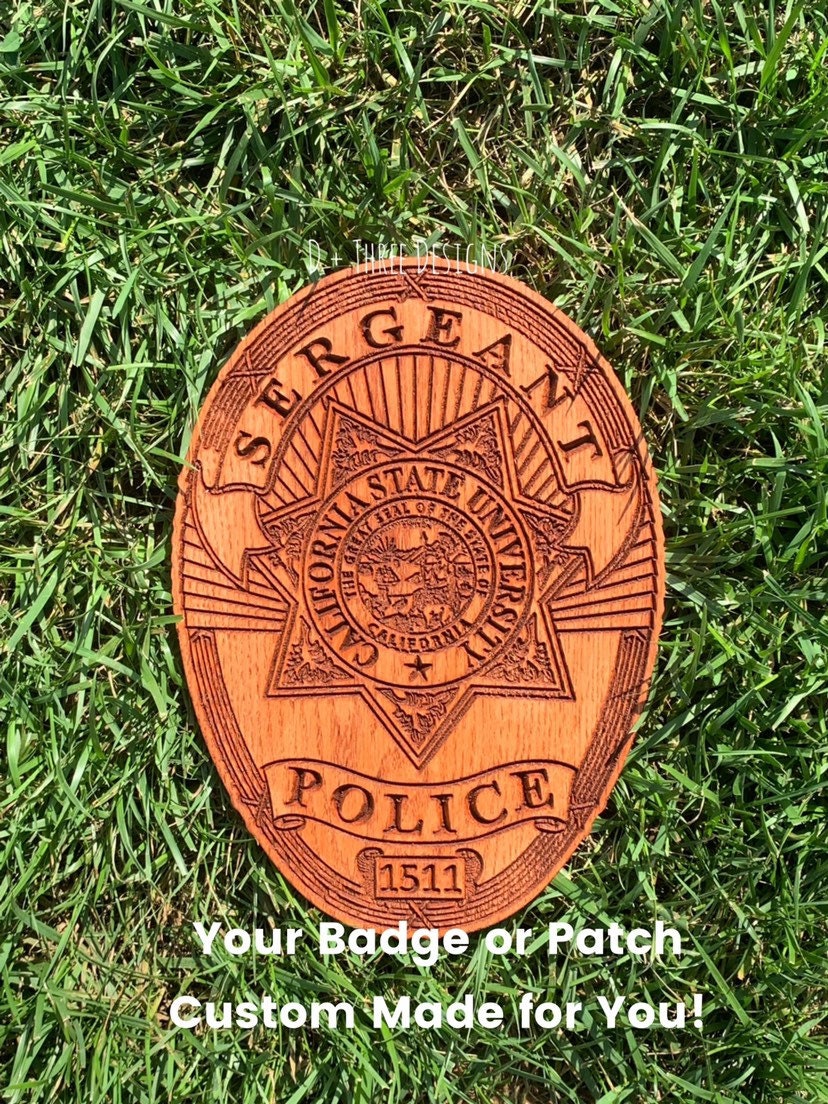 Wooden Police Badge or Patch // Police Retirement // Police Gift ...