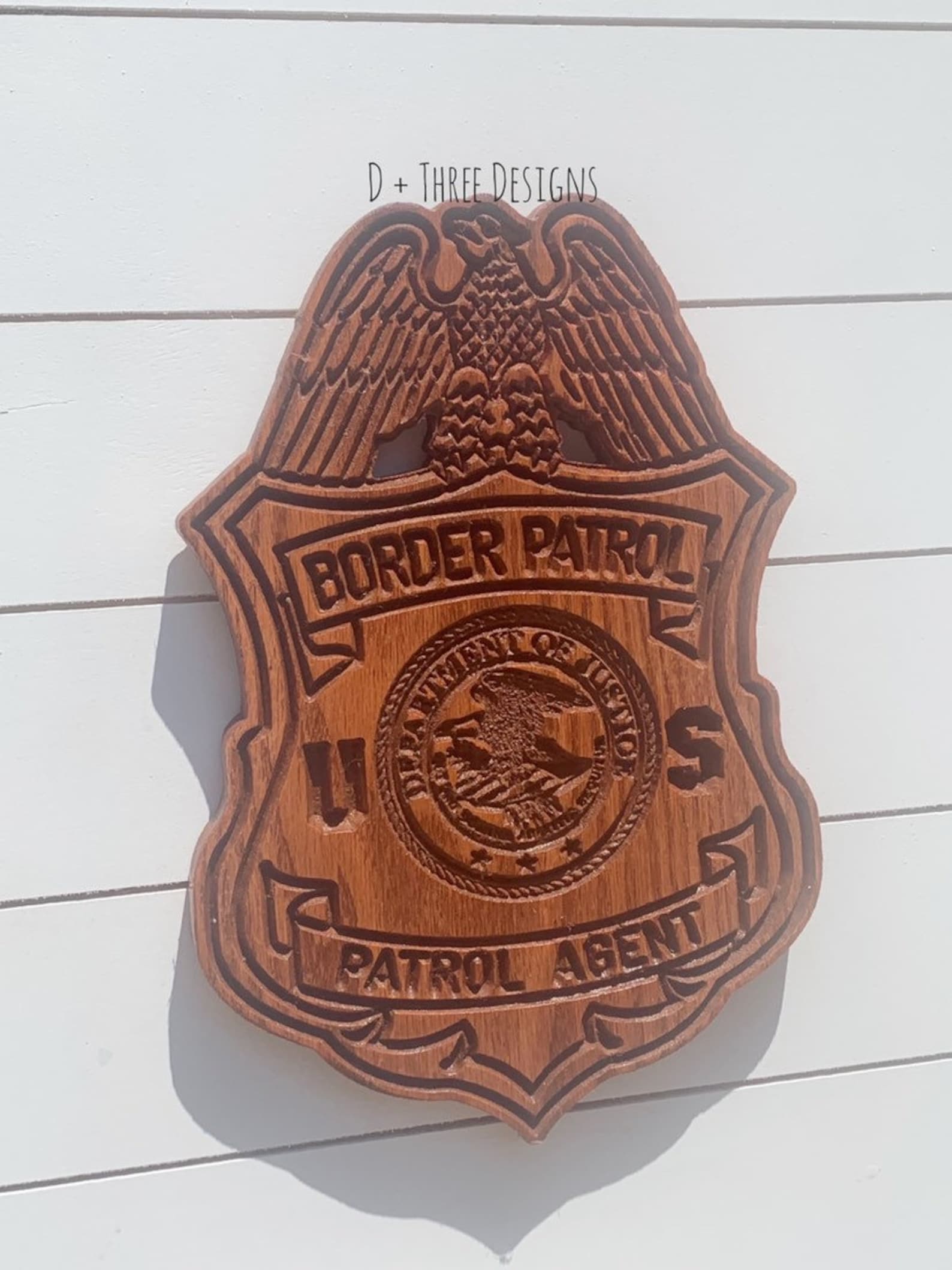US Border Patrol Carved Wooden Badge // Border Patrol Agent // - Etsy