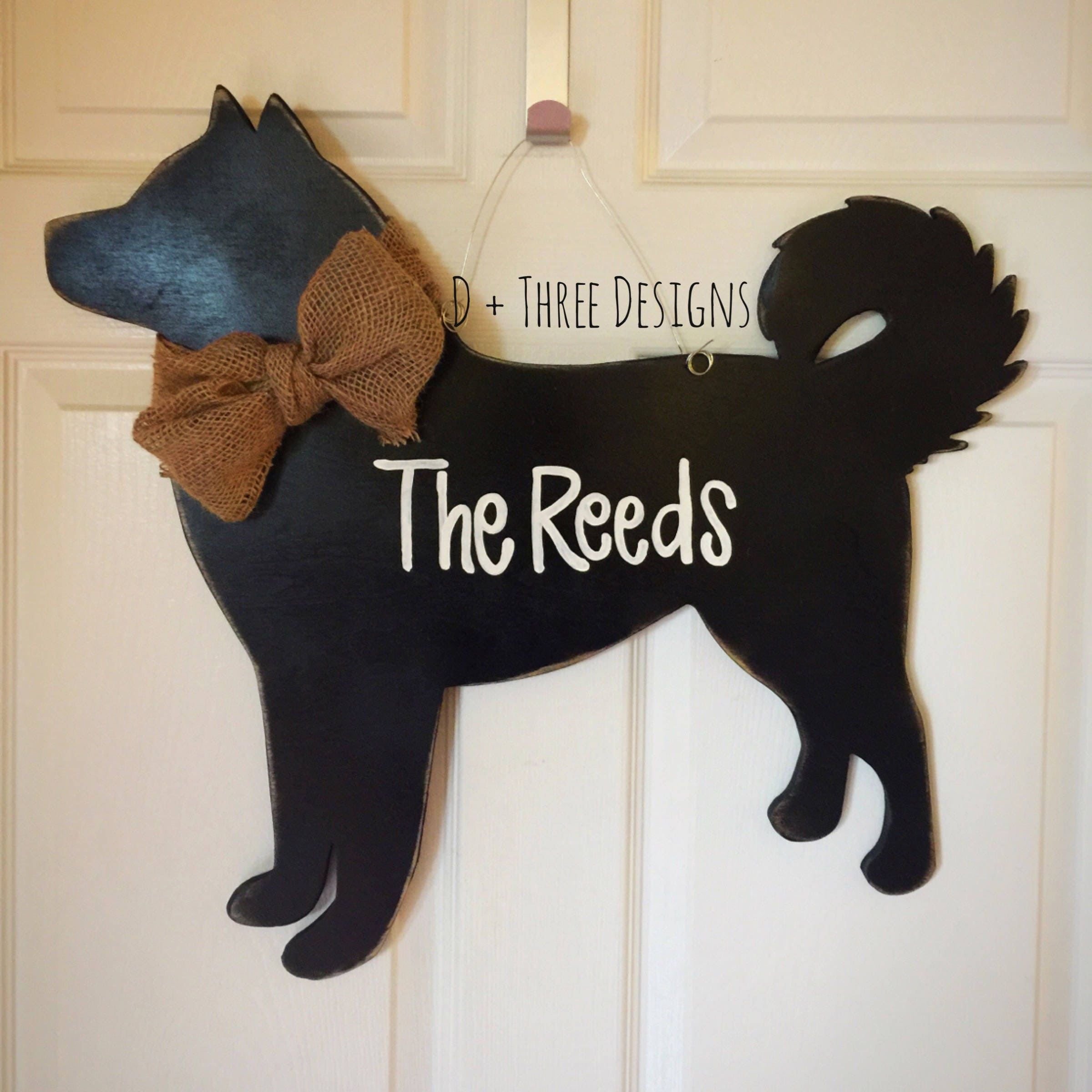 Husky Dog Decor // Door Hanger // Dog Wreath // Dog Lover // | Etsy