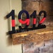 Firefighter Thin Red Line Wooden Badge Number Decor (you Pick the ...