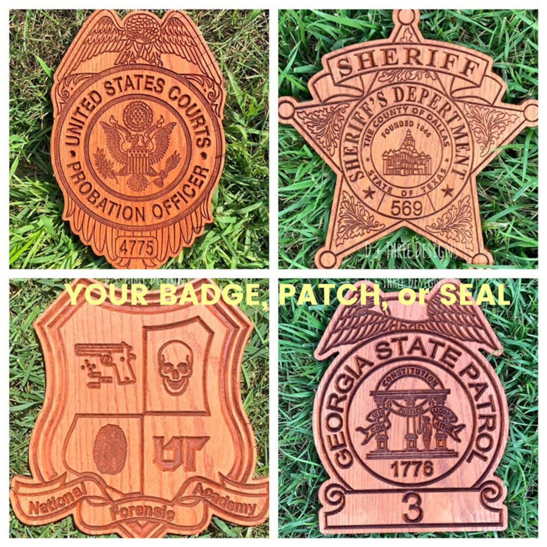 Wooden Police Badge or Patch // Police Retirement // Police Gift ...
