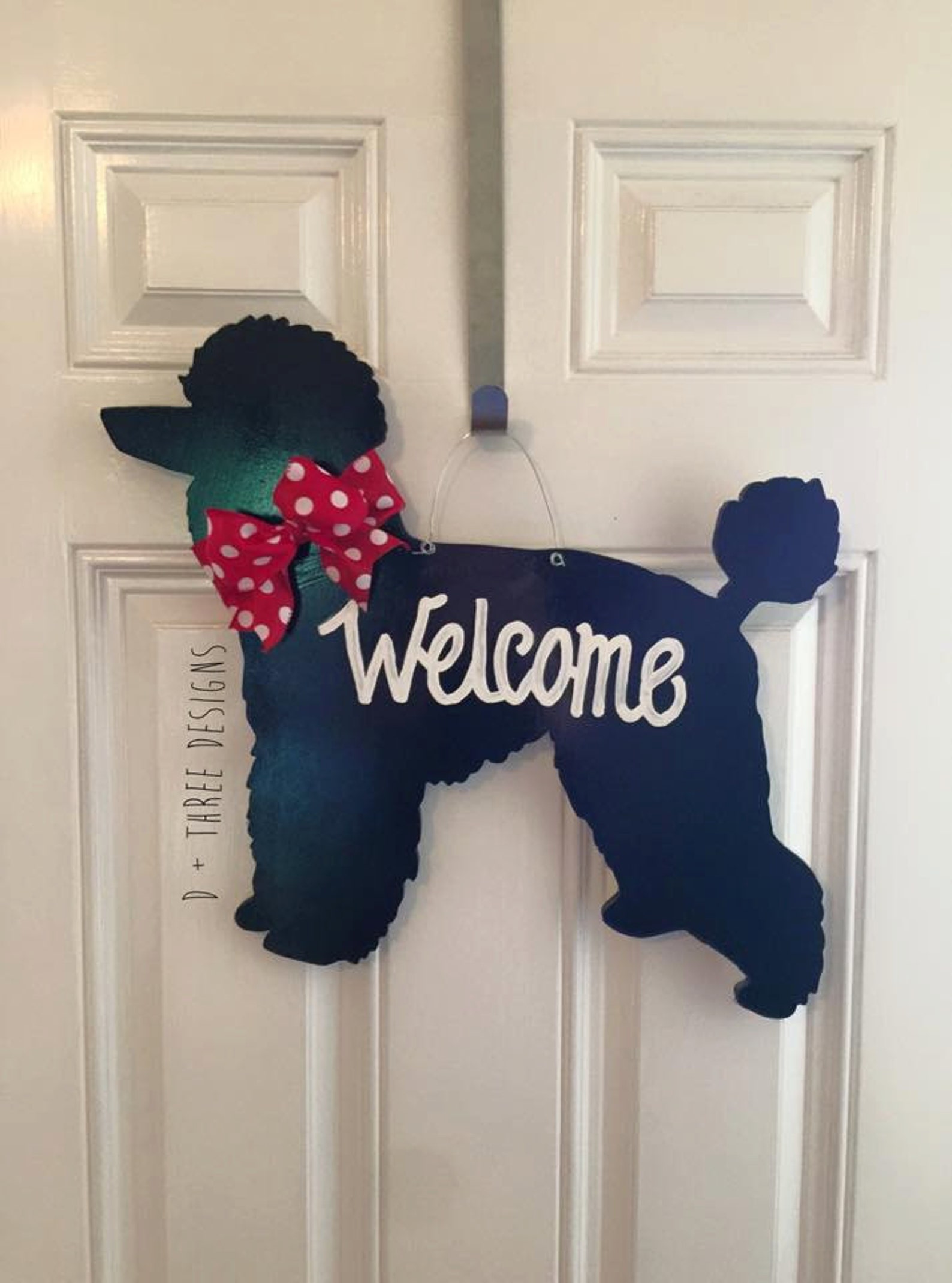 Dog Poodle Wooden Decor // Door Hanger // Dog Wreath // Dog - Etsy
