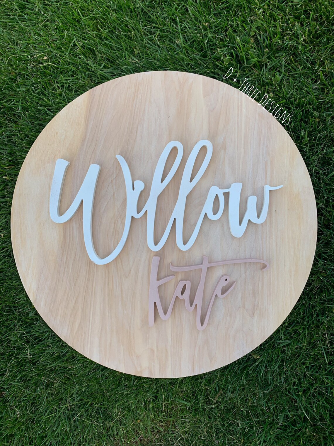 24" Round Custom Name Wood Sign | Baby Name Sign | Nursery Name Sign ...