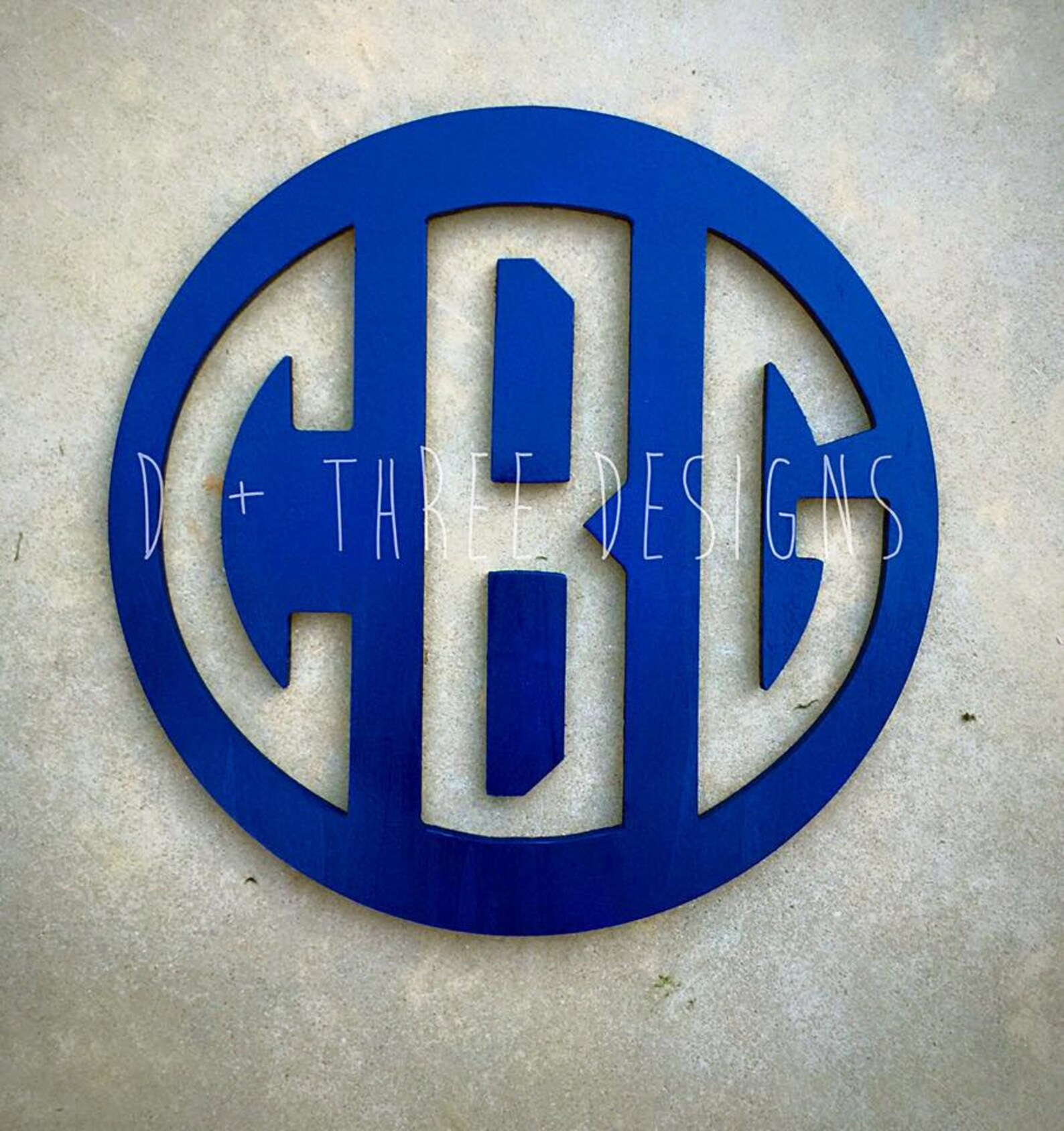 22 Inch Wooden Circle Monogram Reverse Cut Out Painted, Wooden Letters ...