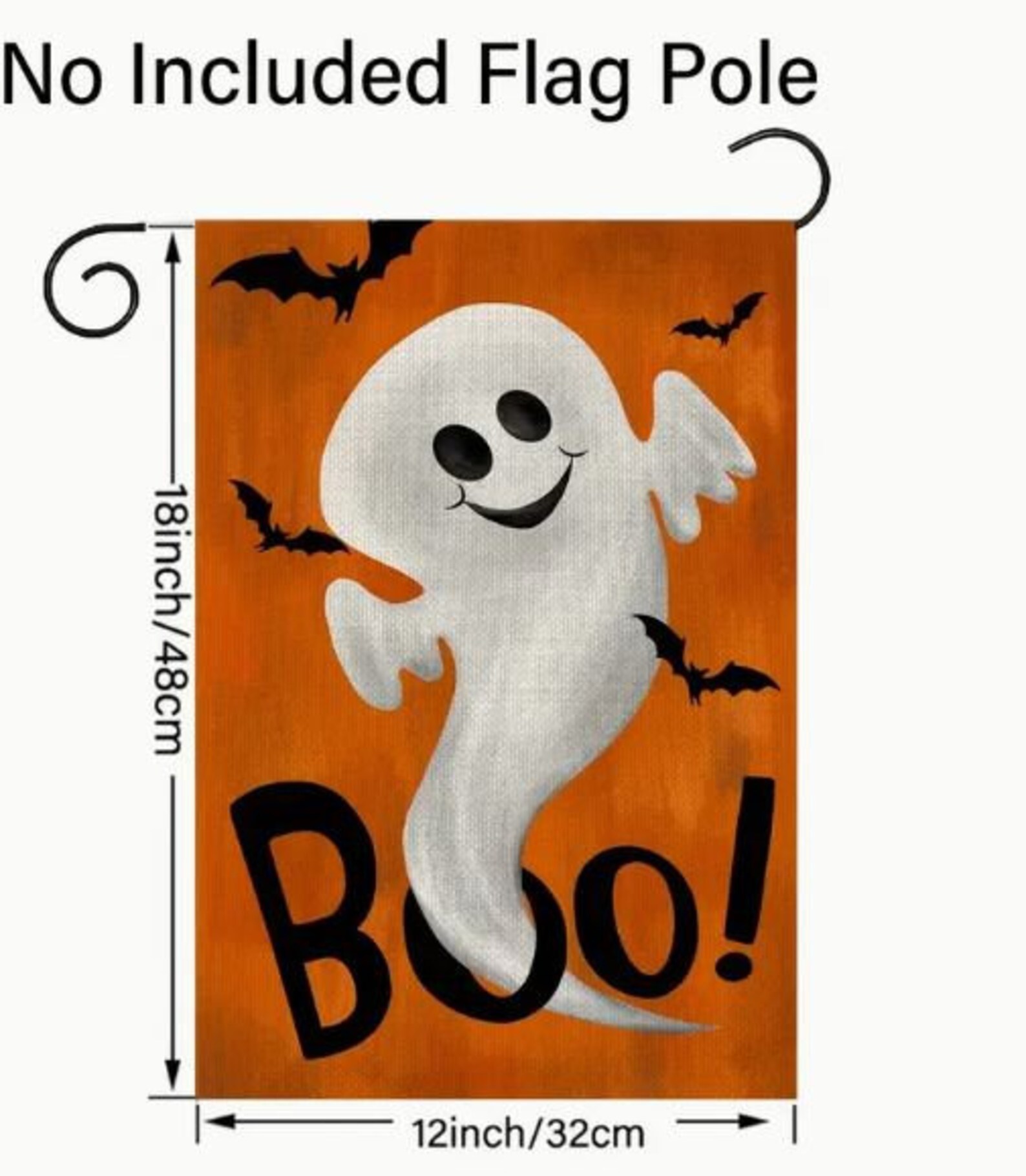 Boo Garden Flag Boo Yard Flag Ghost Flag Cute Halloween Decor Halloween ...