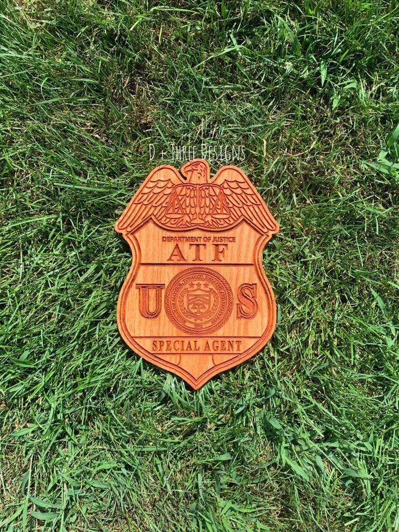 ATF Personalized Wooden Police Badge// Police Retirement // | Etsy