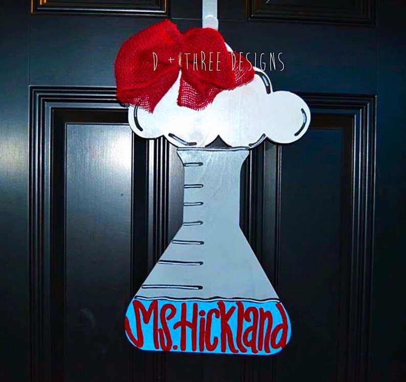 Science Beaker Teacher Wooden Door Hanger Teacher Gift - Etsy