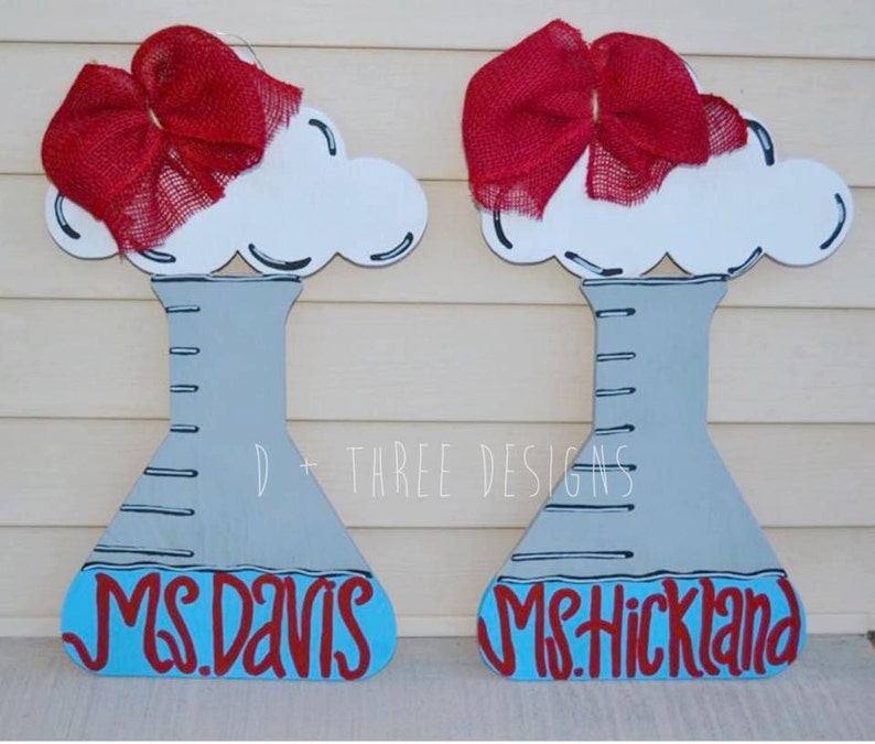 Science Beaker Teacher Wooden Door Hanger Teacher Gift - Etsy