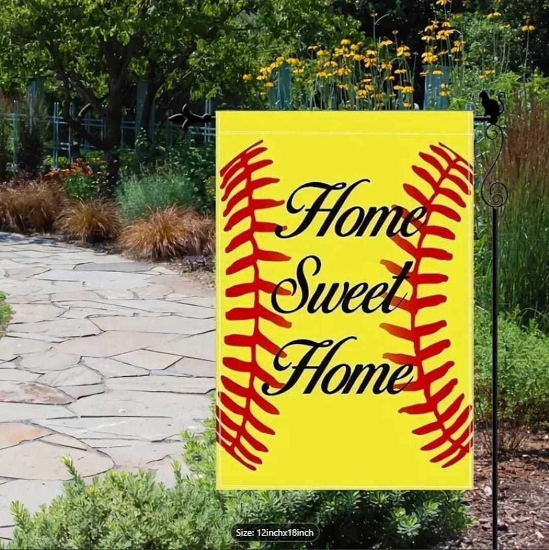 Softball Garden Flag Softball Flag Flag Supporting Softball Home Sweet ...