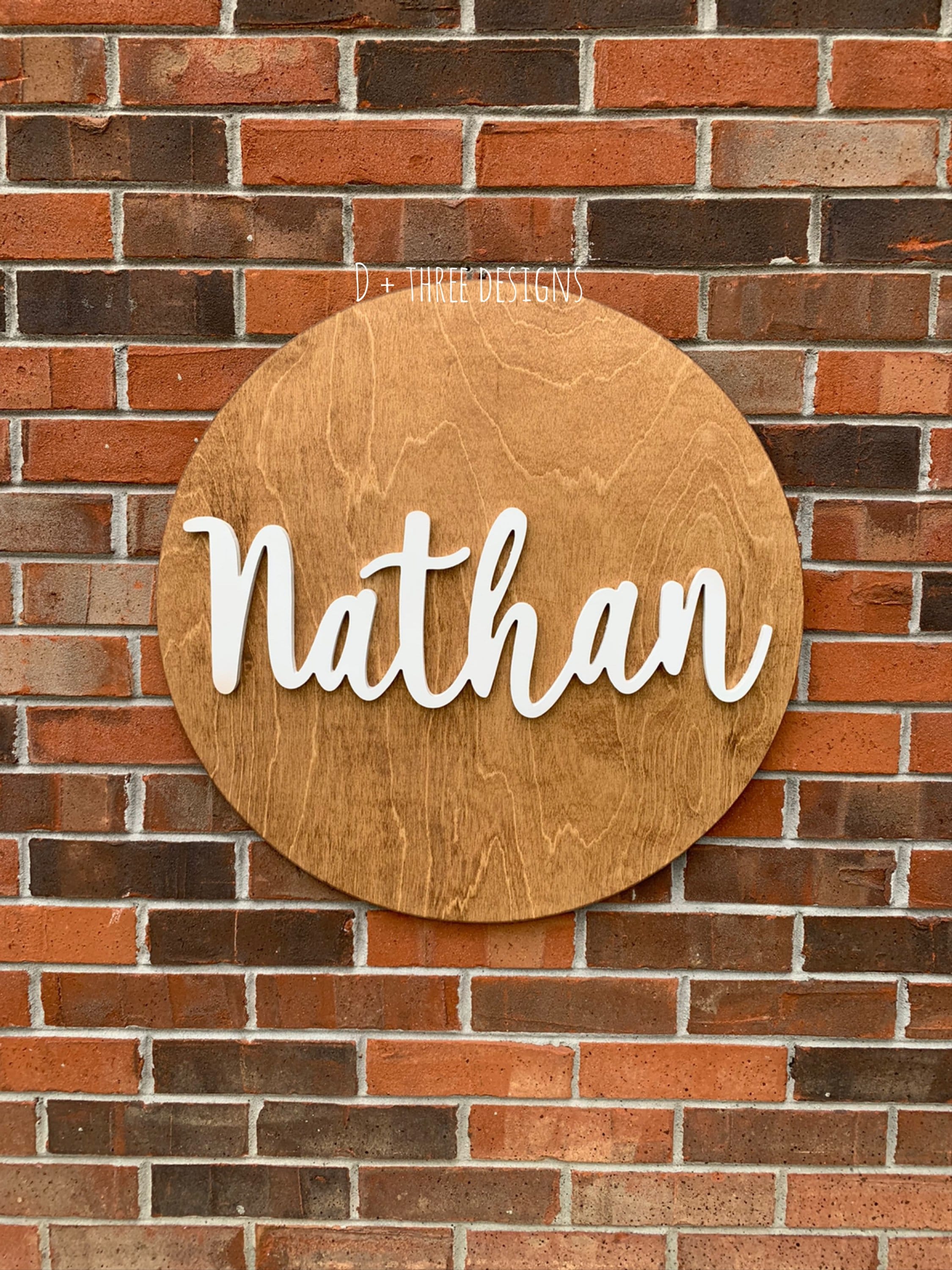 24 Circle Wooden Name Sign Round Baby Name Sign | Etsy