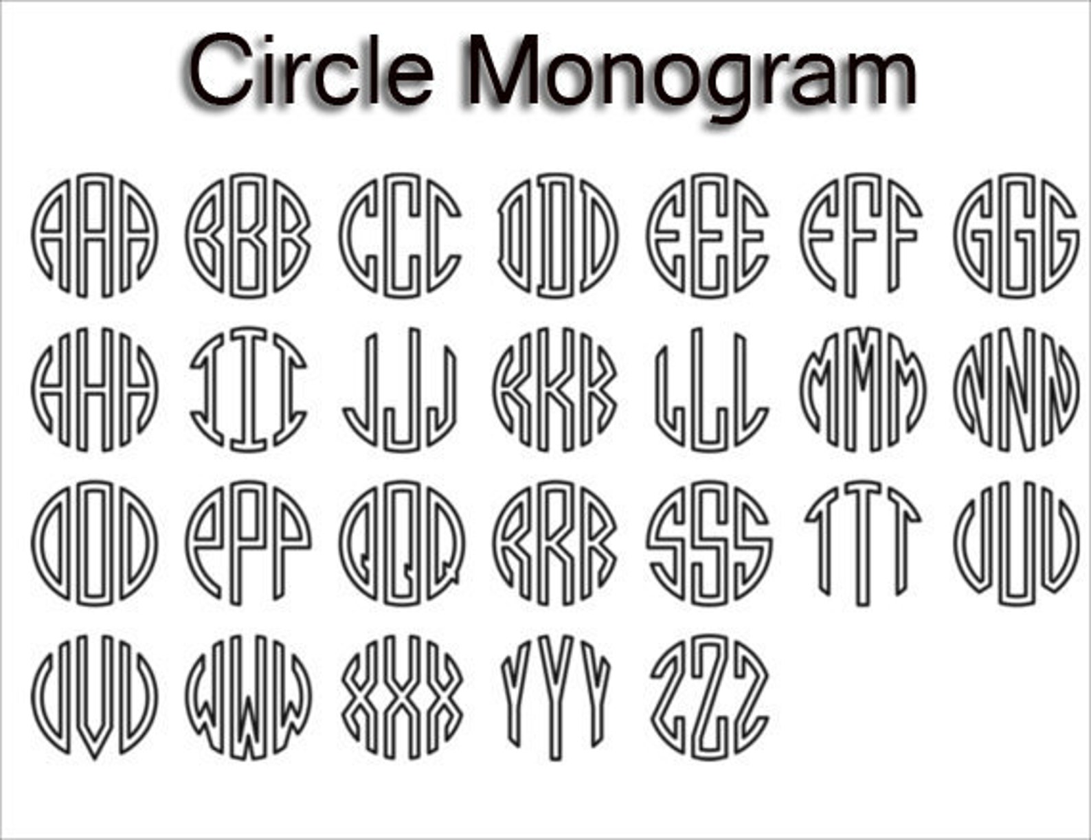 22 Inch Wooden Circle Monogram Reverse Cut Out Painted, Wooden Letters ...