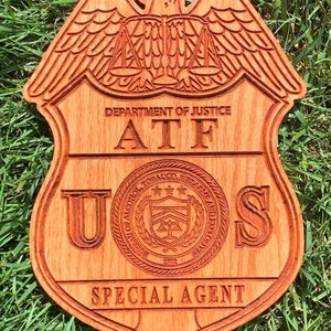 ATF Personalized Wooden Police Badge// Police Retirement // Police Gift ...