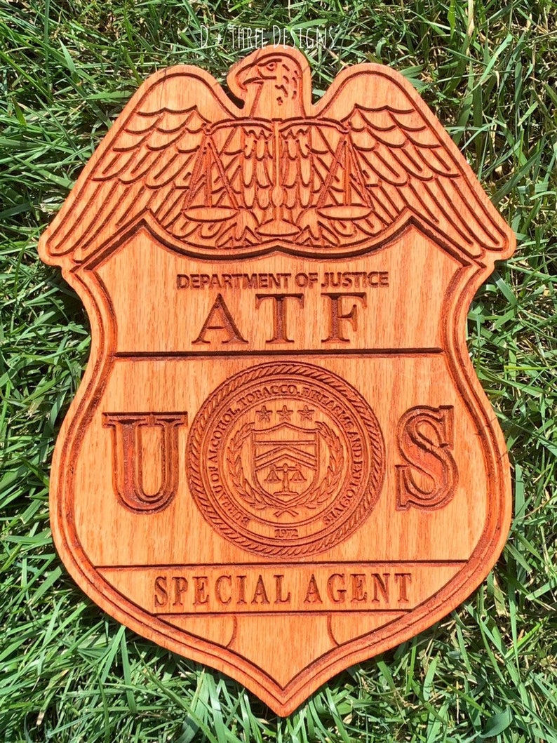 ATF Personalized Wooden Police Badge// Police Retirement // | Etsy