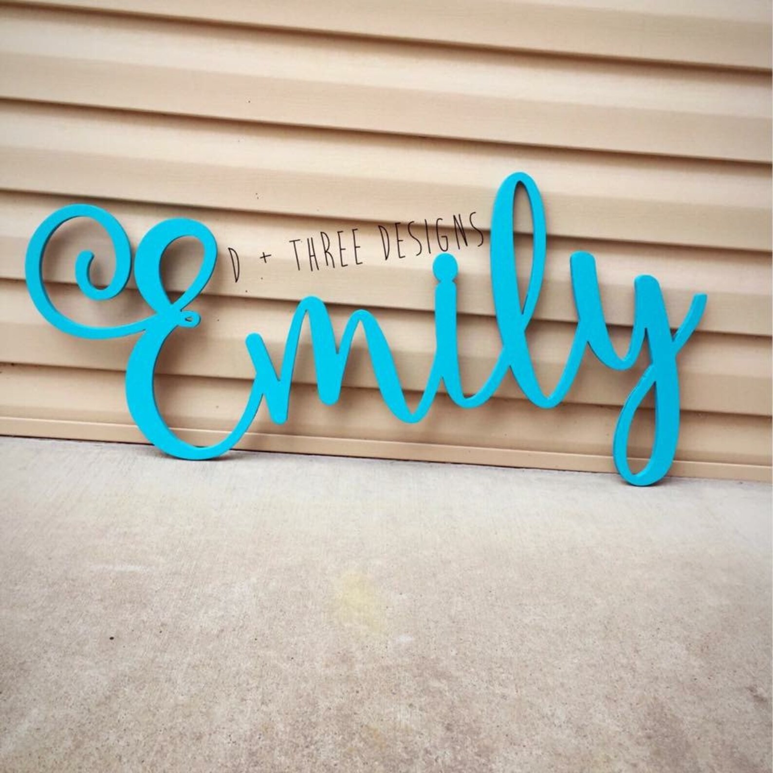 Large Painted Script Connected Wood Wall Name / Nursery Decor - Etsy