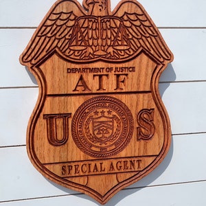 ATF Personalized Wooden Police Badge// Police Retirement // Police Gift ...