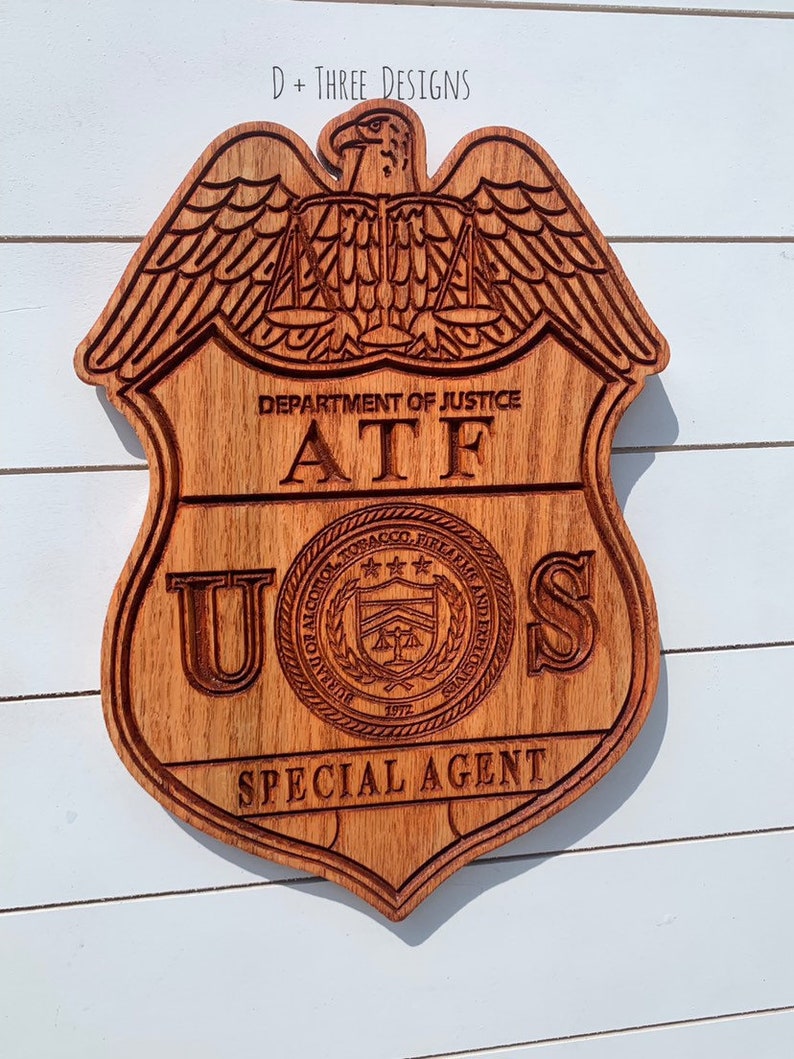 ATF Personalized Wooden Police Badge// Police Retirement // - Etsy