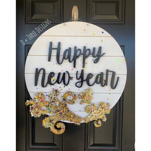 Cheers Celebration Door Hanger / WINTER Door Sign / NYE Decor - Etsy