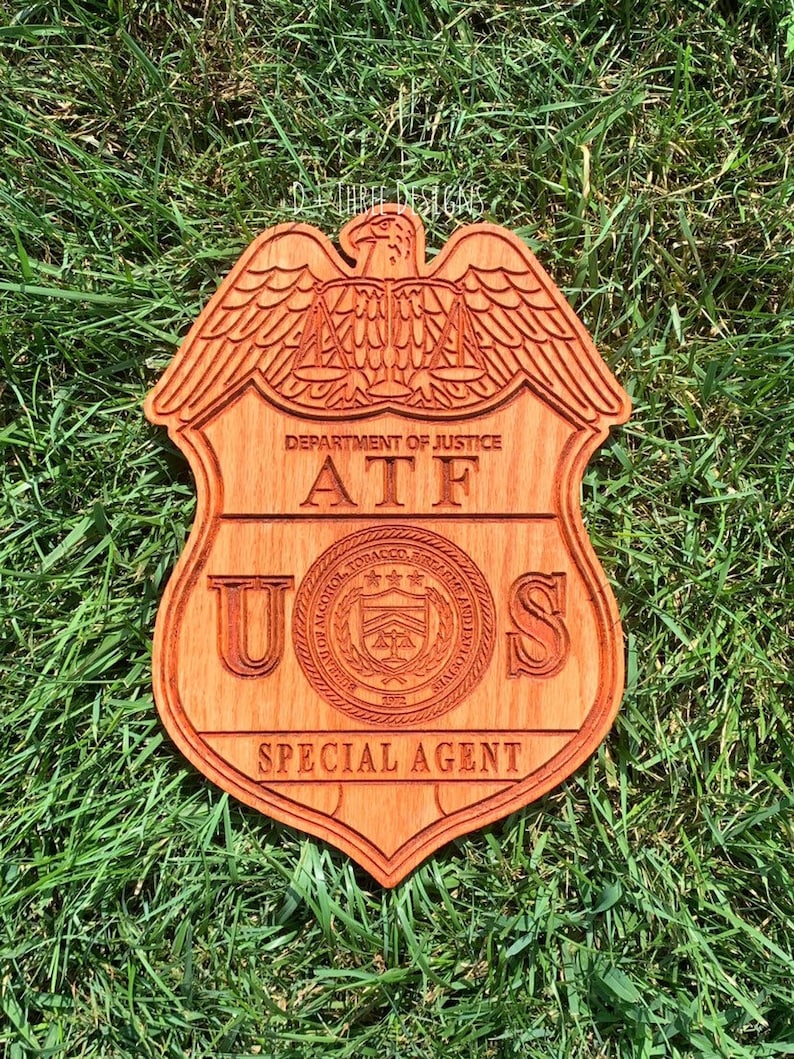 ATF Personalized Wooden Police Badge// Police Retirement // | Etsy