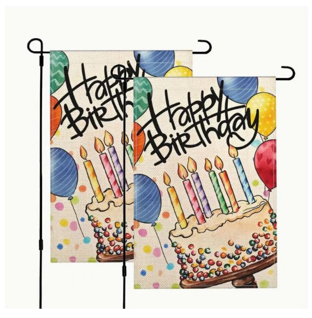 Happy Birthday Flag Happy Birthday Garden Flag Birthday Flag Birthday ...