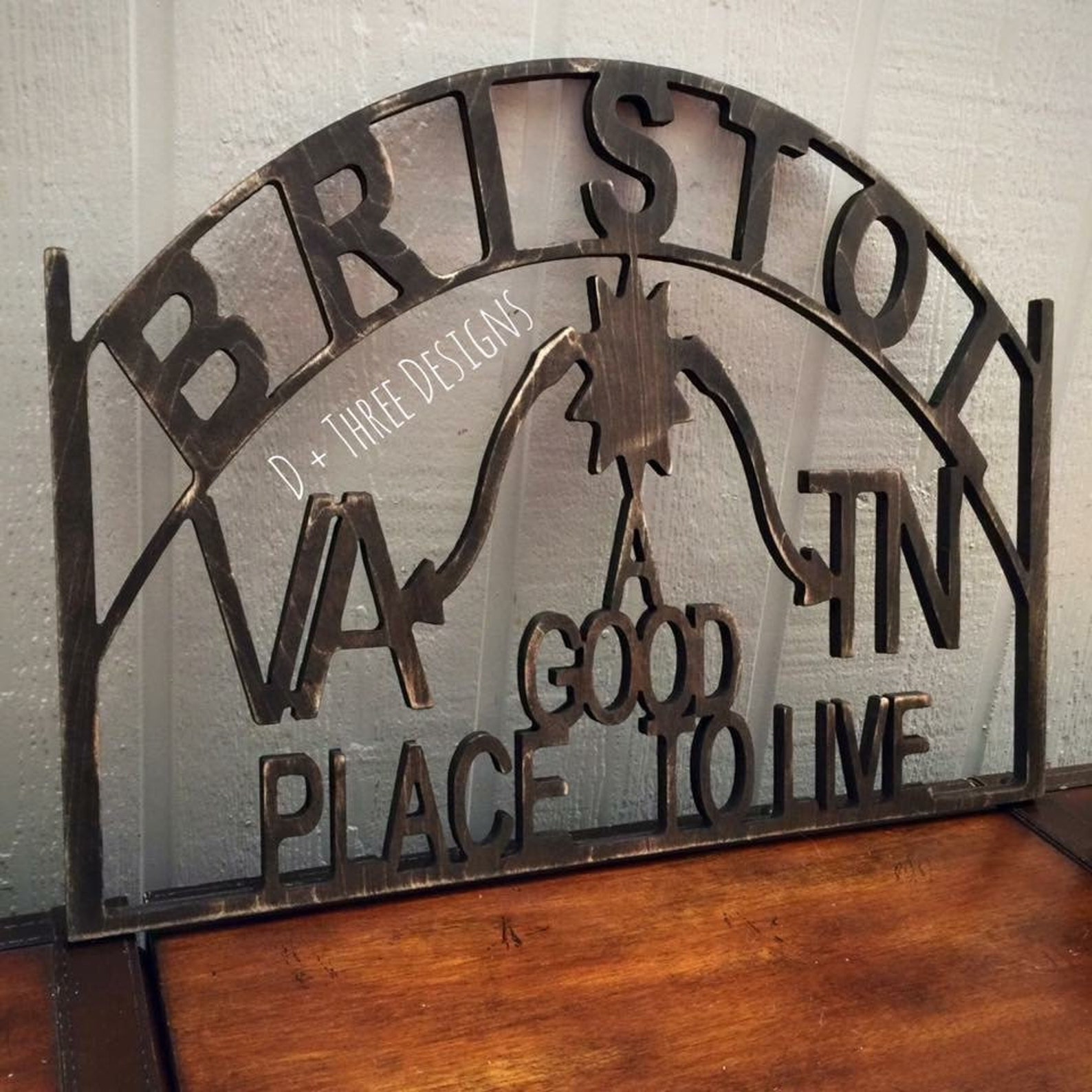 Bristol Tennessee Virginia Wooden Sign Decor - Etsy
