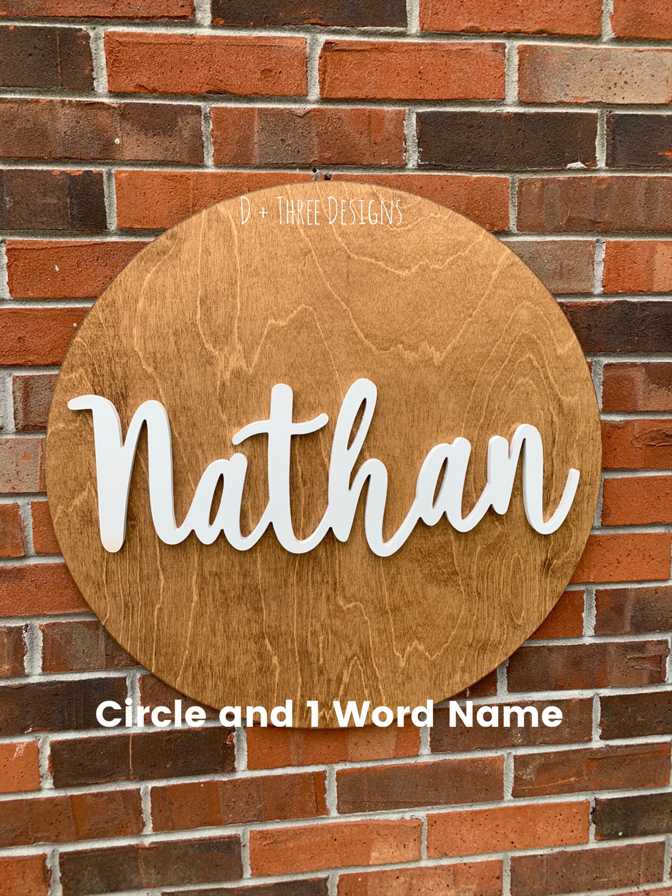 24 Circle Wooden Name Sign Round Baby Name Sign | Etsy