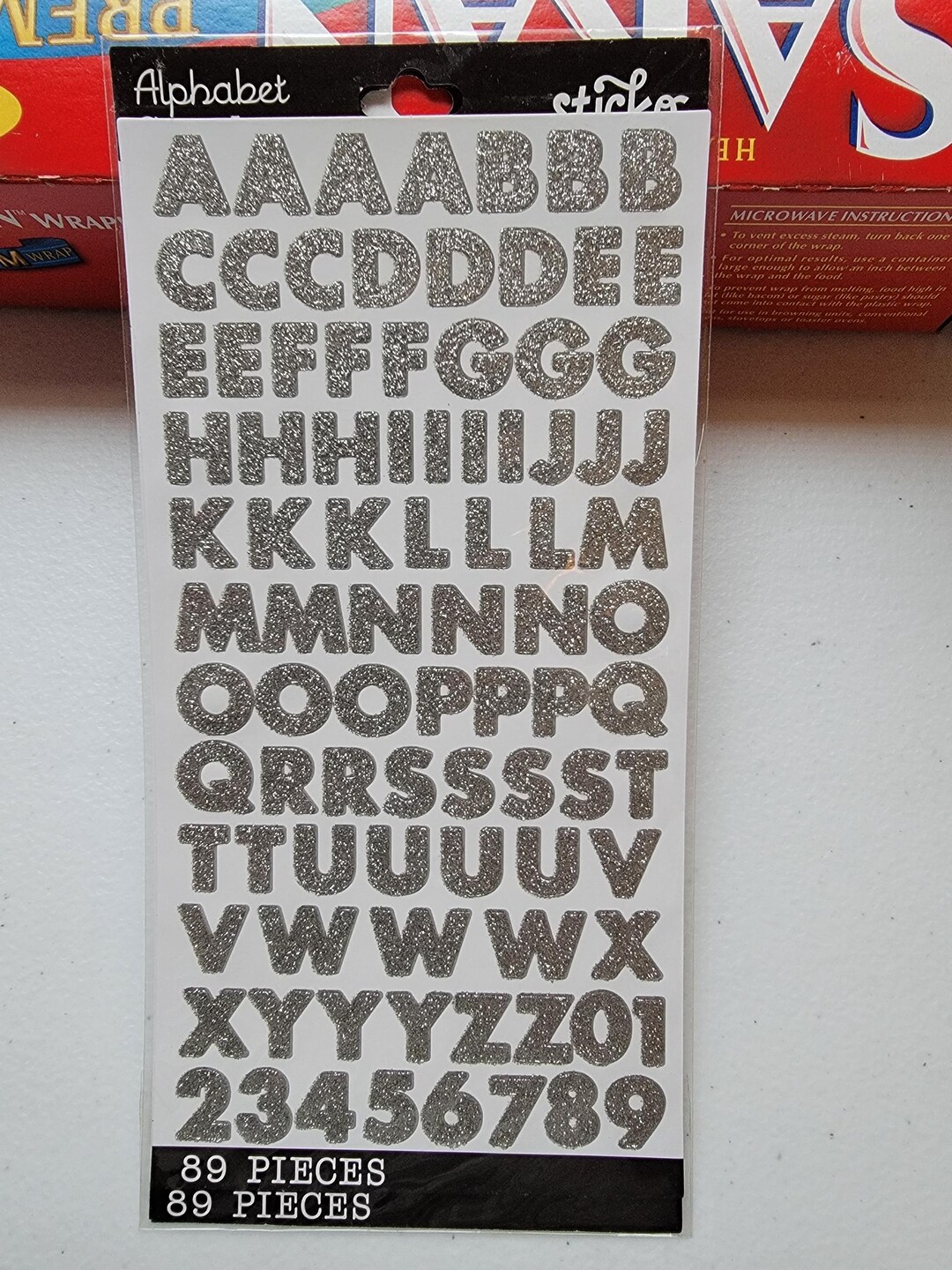Beautiful Silver Sparkle Alphabet Stickers by Sticko, 89 Piece Letter ...