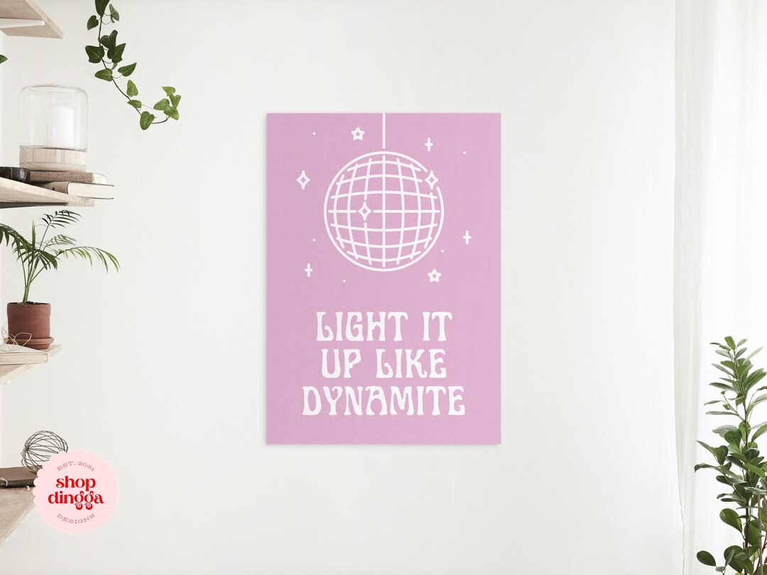 BTS Dynamite Pink Minimalist Wall Art, BTS Instant Download, BTS Decor ...