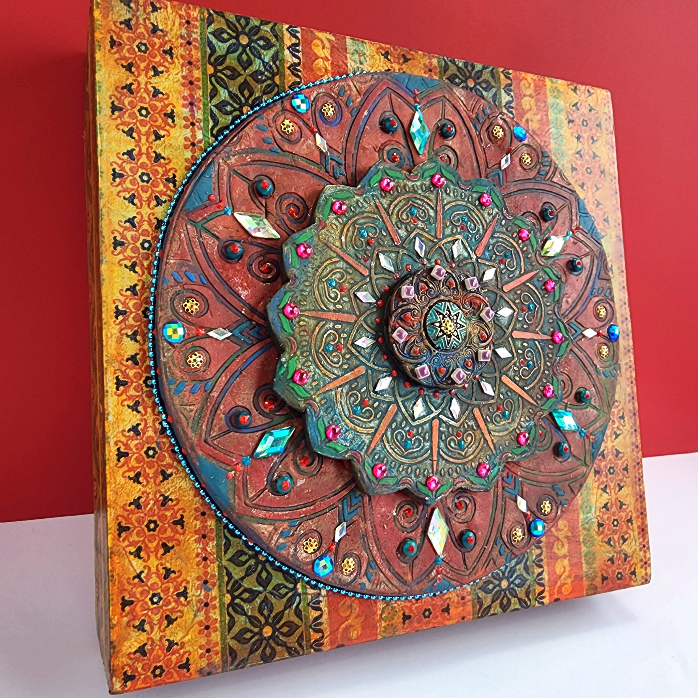 Mixed Media Mosaic Art, Mandala Art, Mandala Wall Art - Etsy