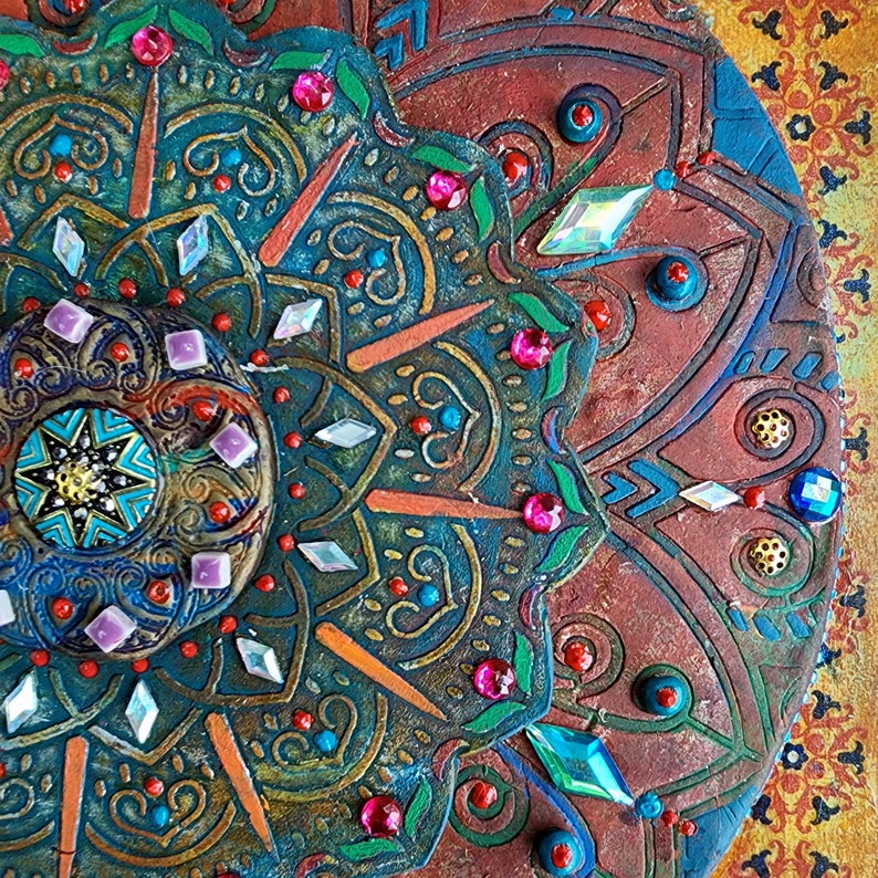 Mixed Media Mosaic Art, Mandala Art, Mandala Wall Art - Etsy