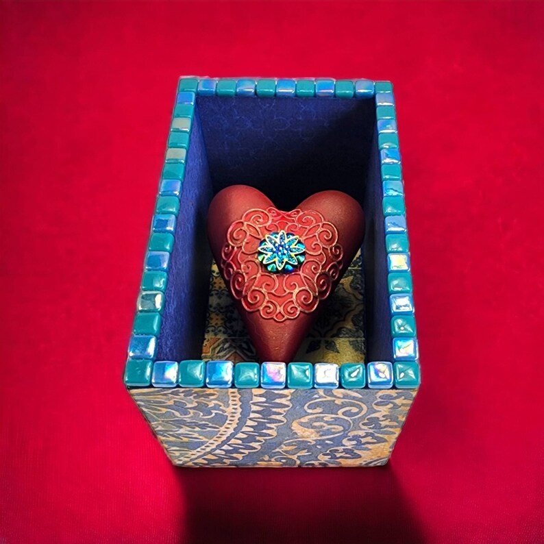 Red Heart in Blue Box, Pure Love, Gift for Love - Etsy