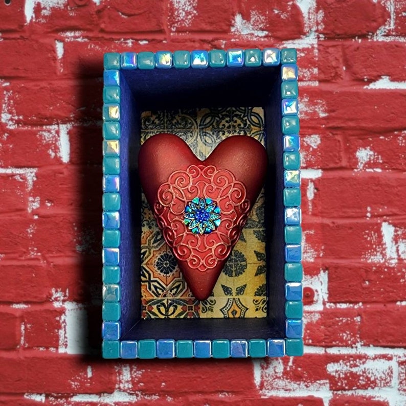 Red Heart in Blue Box, Pure Love, Gift for Love - Etsy