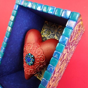 Red Heart in Blue Box, Pure Love, Gift for Love - Etsy