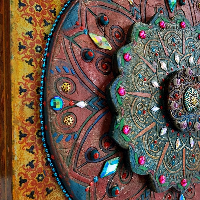 Mixed Media Mosaic Art, Mandala Art, Mandala Wall Art - Etsy