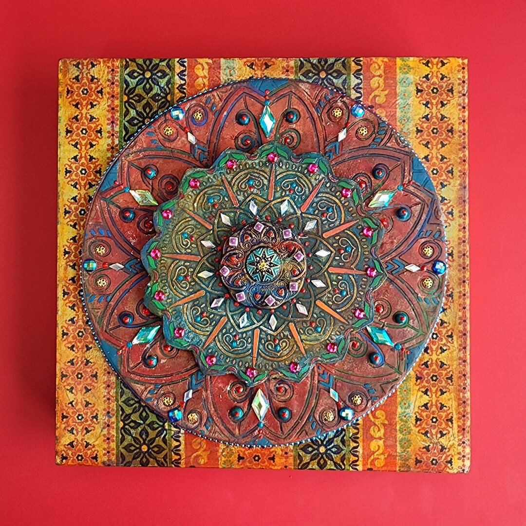 Mixed Media Mosaic Art, Mandala Art, Mandala Wall Art - Etsy