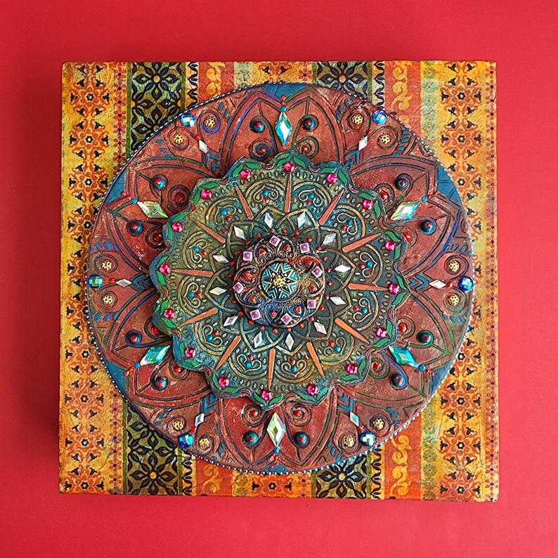 Mixed Media Mosaic Art, Mandala Art, Mandala Wall Art - Etsy