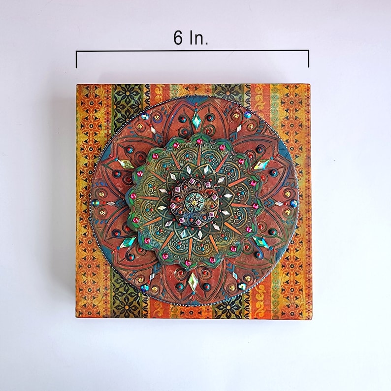 Mixed Media Mosaic Art, Mandala Art, Mandala Wall Art - Etsy