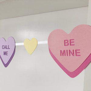 Candy Hearts Banner | Valentines Day Party Bunting | Instant Digital ...