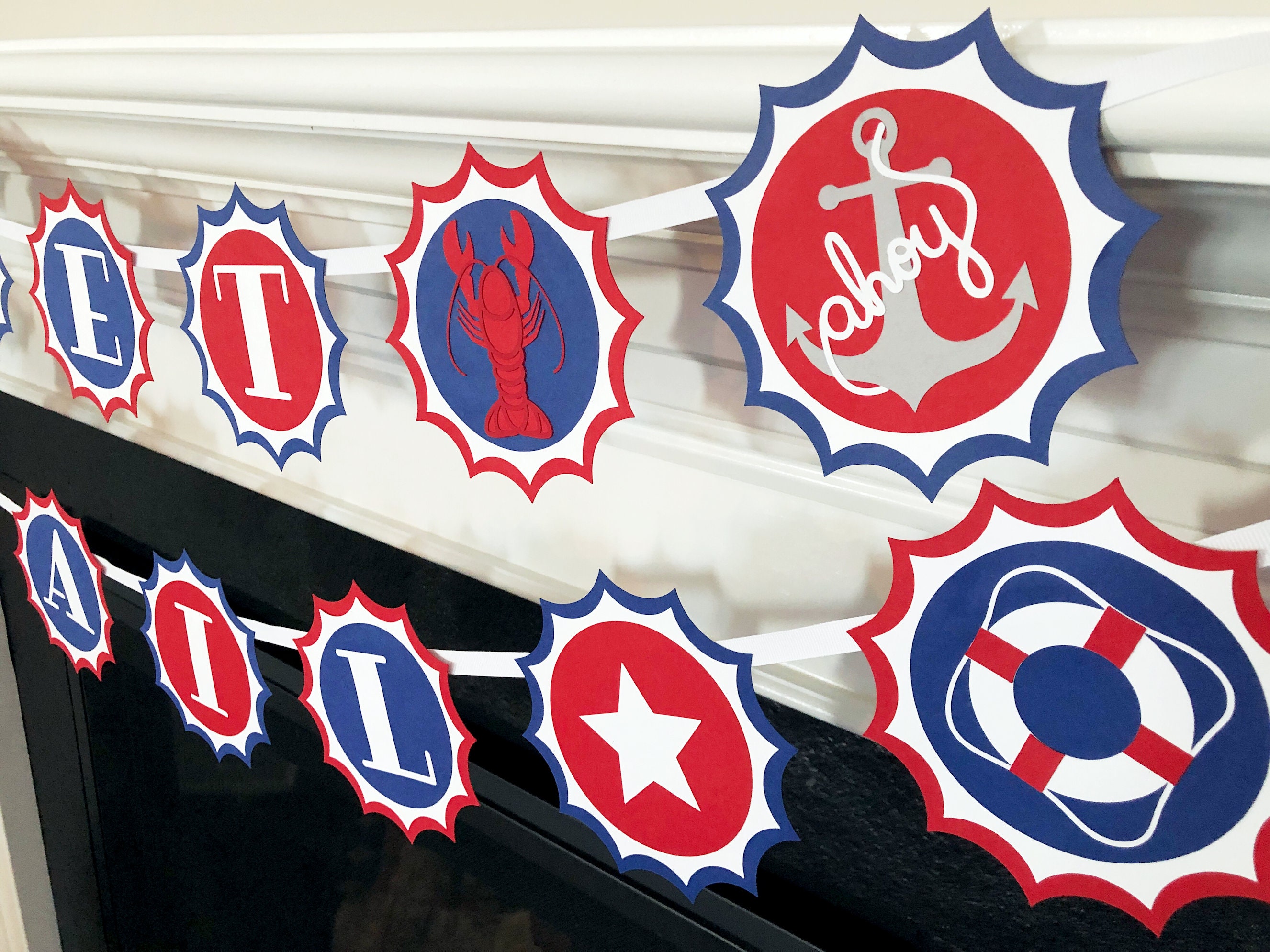 Set Sail Nautical Banners | Birthday Party Bunting | Instant Digital ...