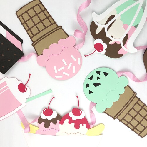 Ice Cream Banner Summer Birthday Party Bunting Instant - Etsy