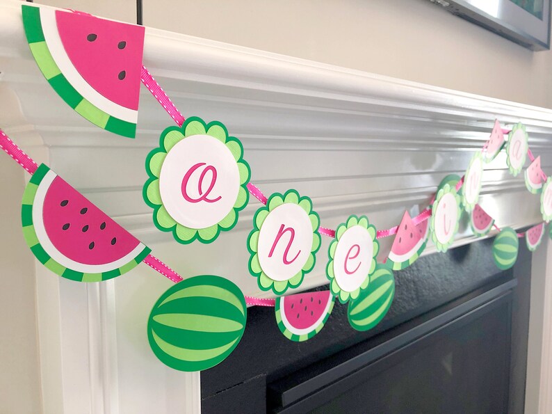 Watermelon Banners | Summer Birthday Party Bunting | Instant Digital ...