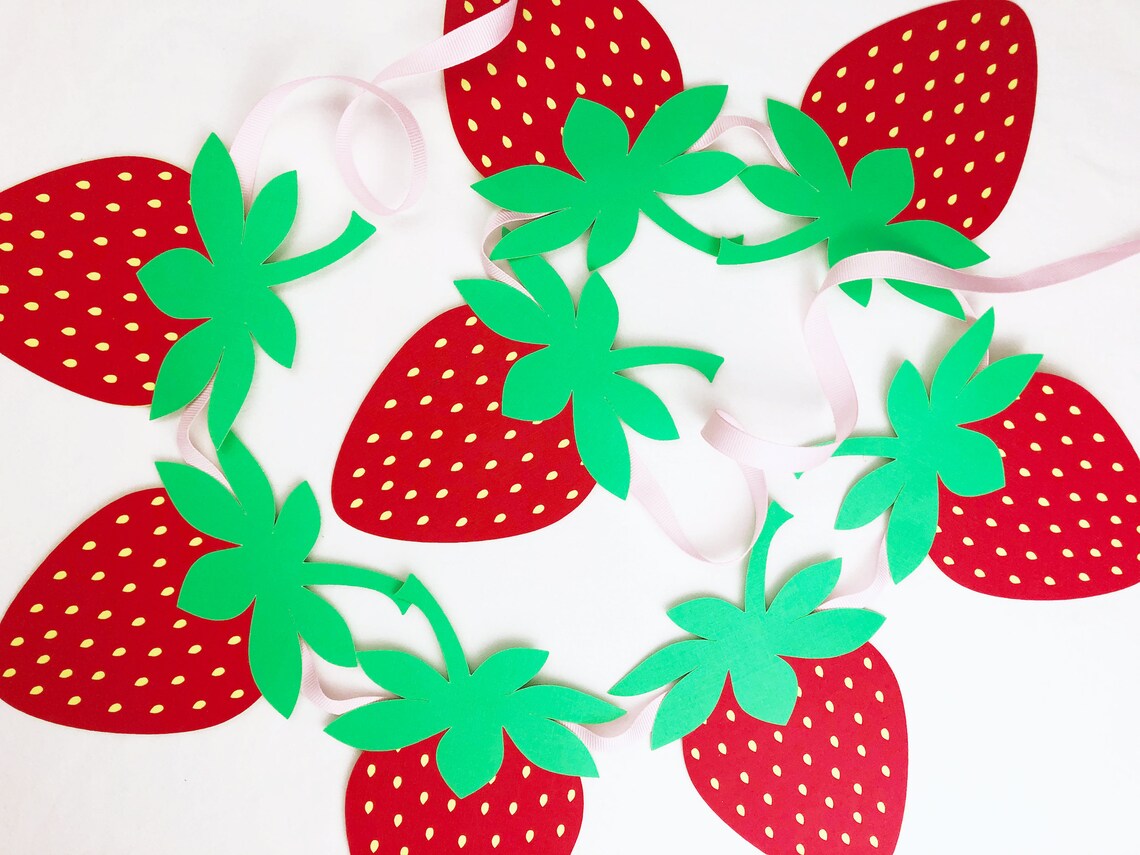 Strawberry Banner | Summer Birthday Bunting | Instant Digital Download ...