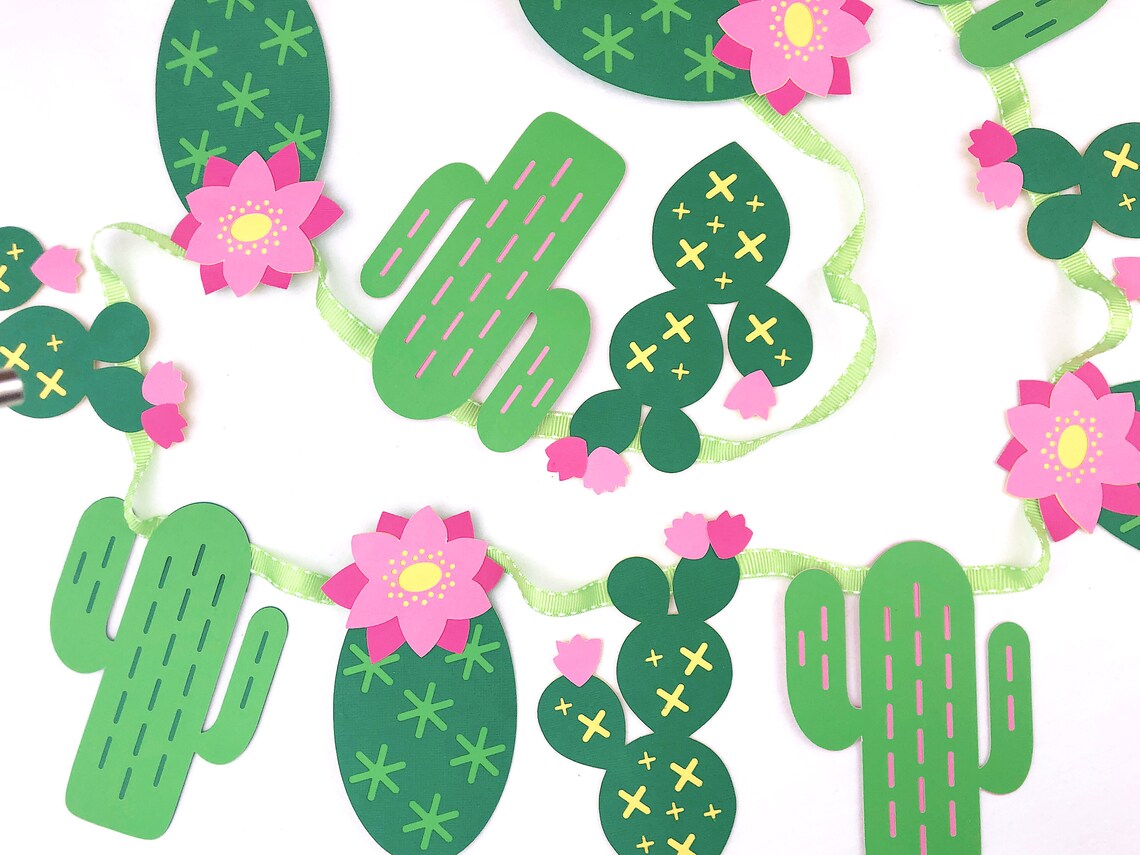Cactus Banner | Birthday Party Bunting | Instant Digital Download SVG ...