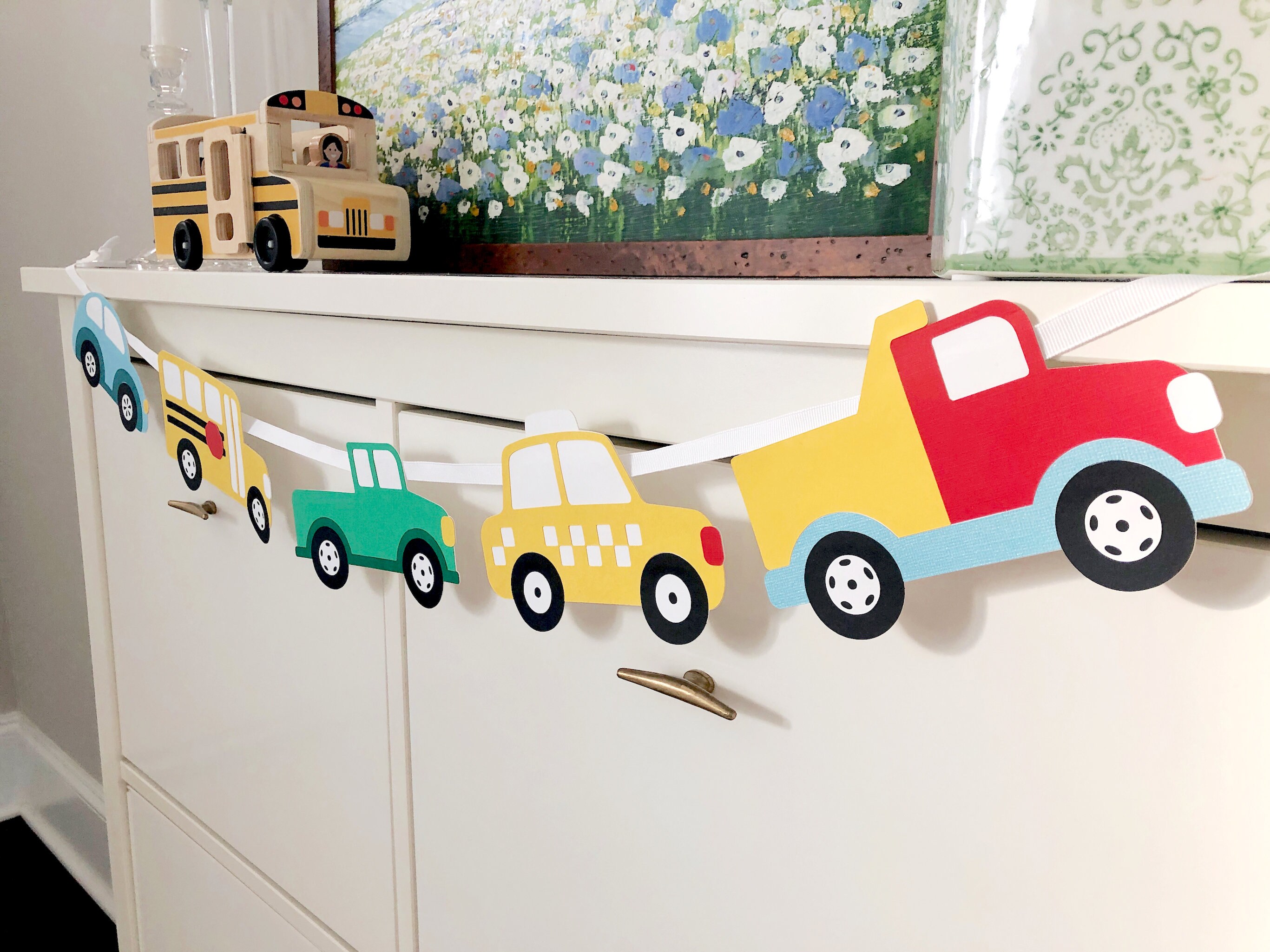 Cars and Trucks Banner Birthday Party Bunting Instant | Etsy