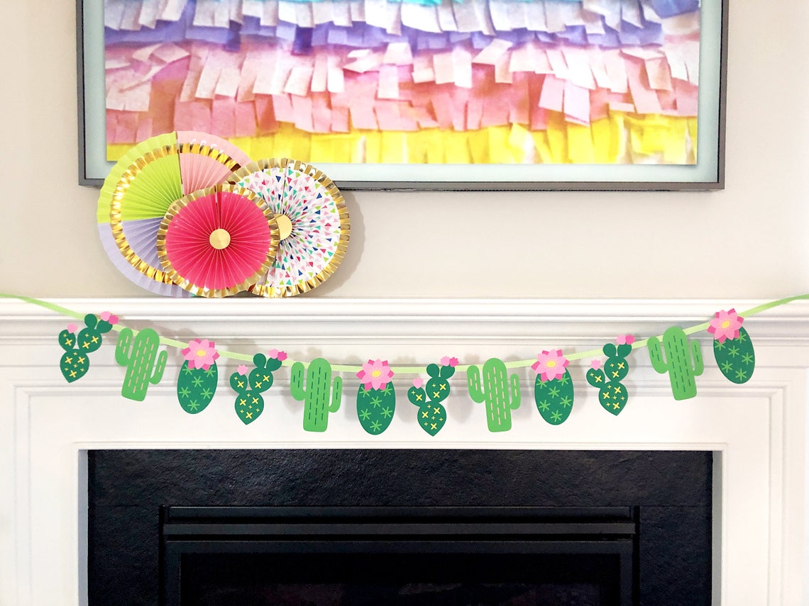 Cactus Banner | Birthday Party Bunting | Instant Digital Download SVG ...