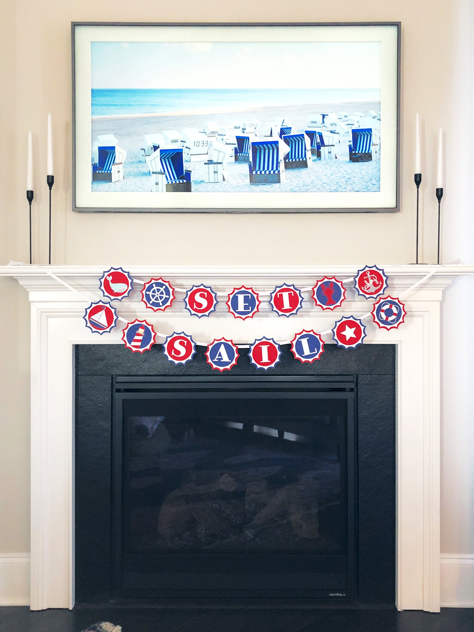Set Sail Nautical Banners Birthday Party Bunting Instant - Etsy
