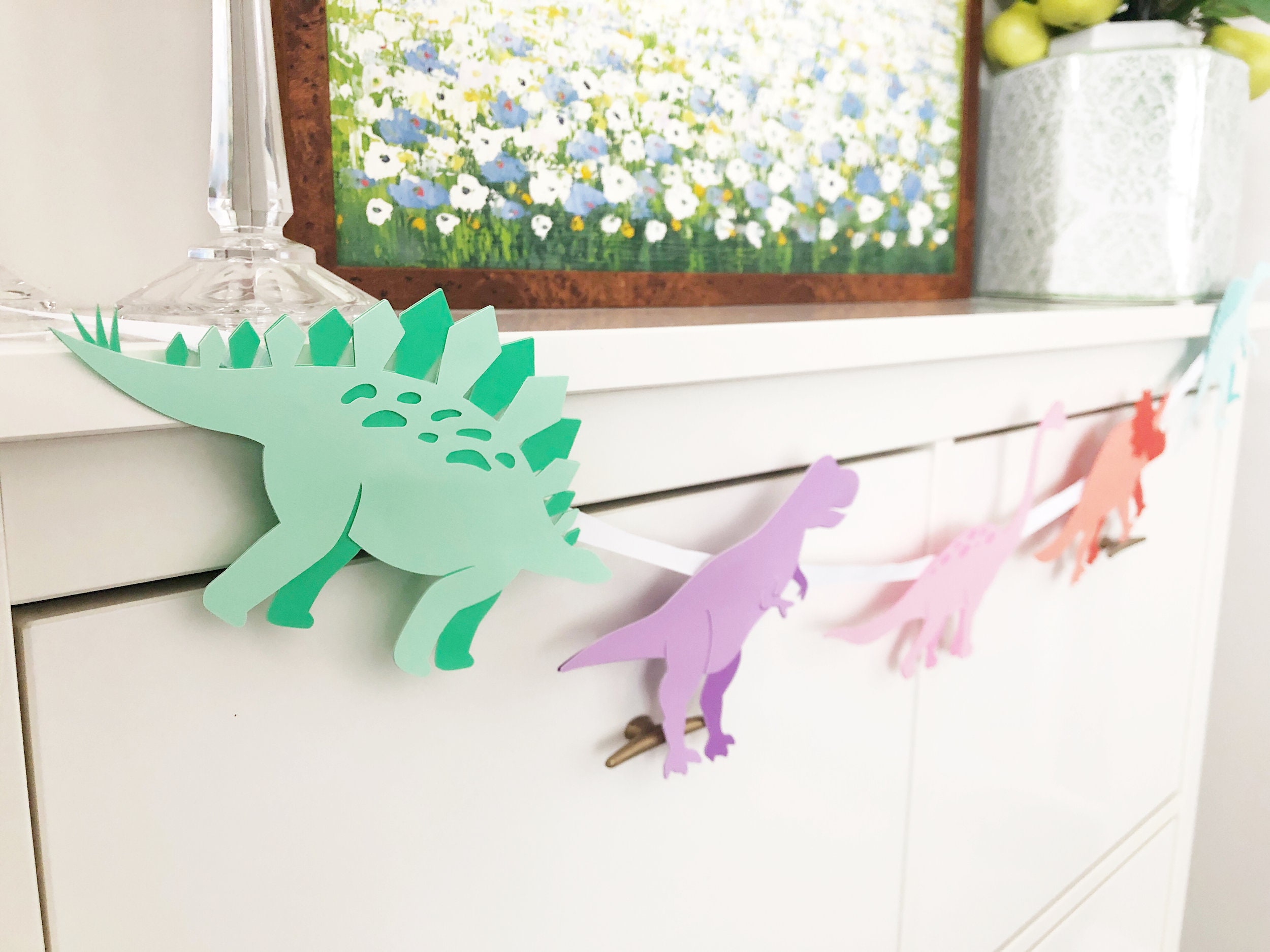 Dinosaur Banner | Birthday Party Bunting | Instant Digital Download SVG ...